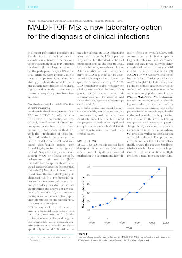 (PDF) [PDF]MALDI-TOF MS: a new laboratory option for the