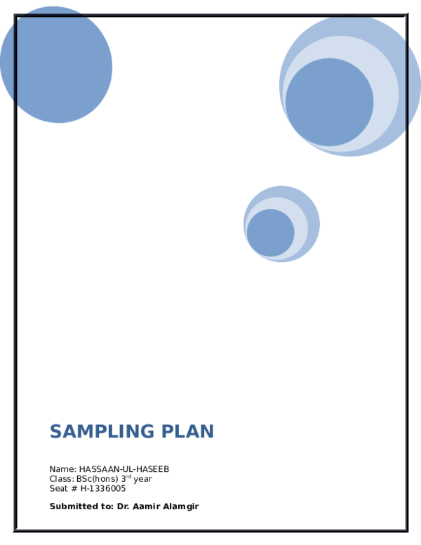 (DOC) Sampling Plan