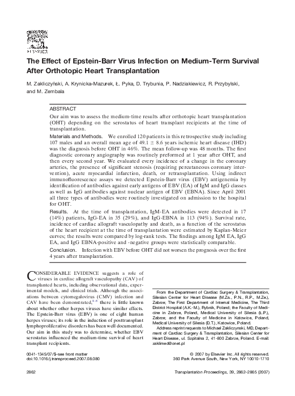(PDF) The Effect of Epstein-Barr Virus Infection on Medium-Term ...