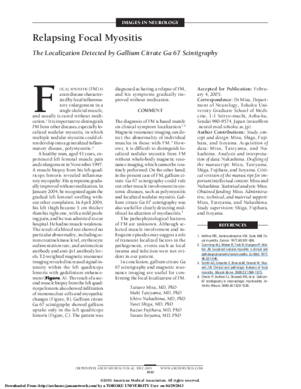 (PDF) Relapsing Focal Myositis