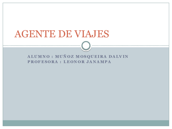 (PPT) AGENTE DE VIAJES