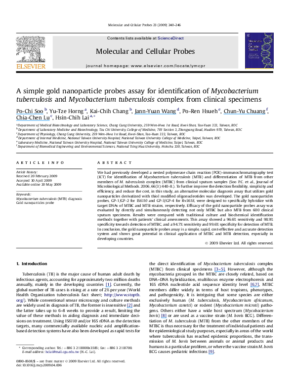 (PDF) A simple gold nanoparticle probes assay for identification of ...