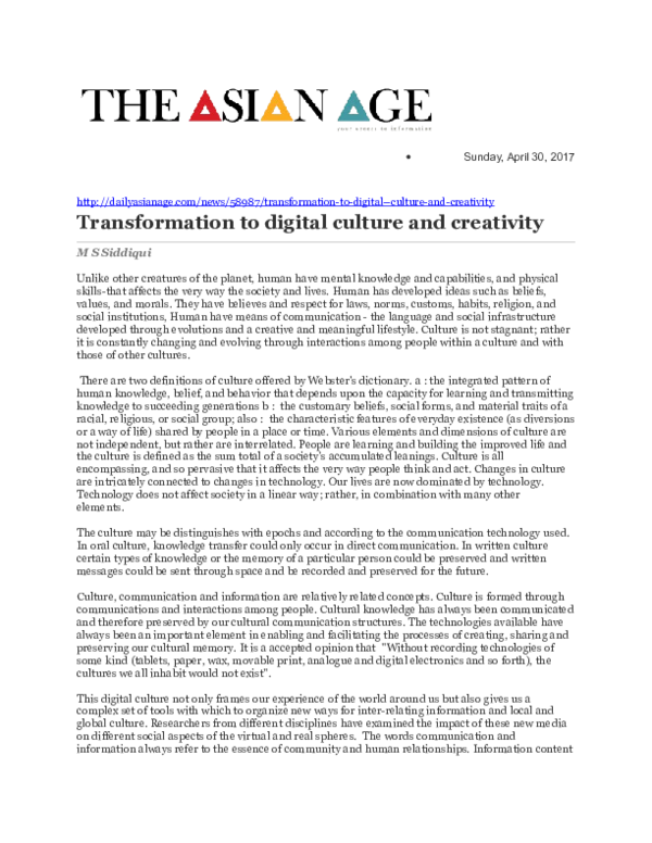 (DOC) Transformation to digital culture and creativity