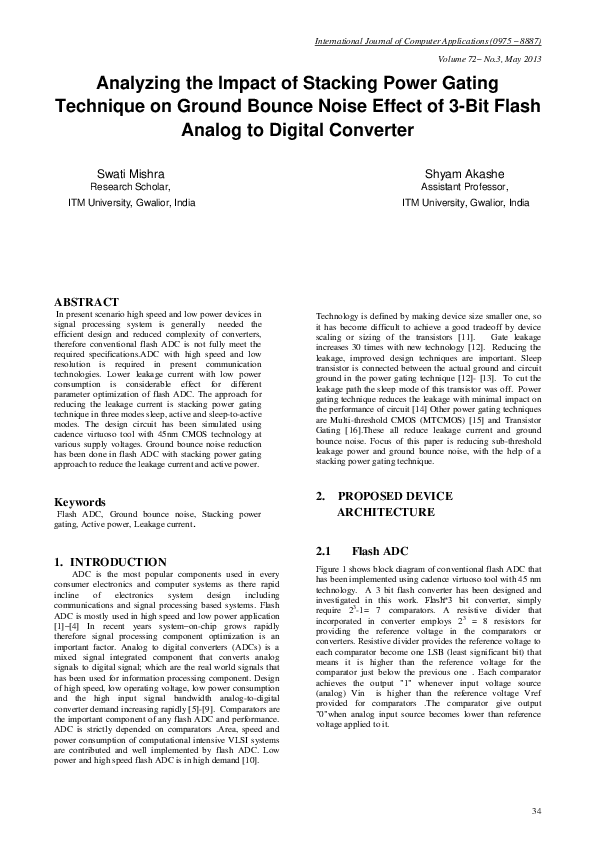 Pdf Analyzing The Impact Of Stacking Power Gating Technique On Ground Bounce Noise Effect Of 3