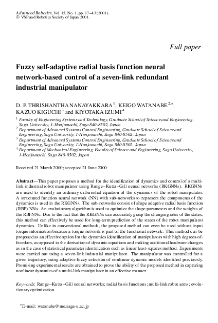 (PDF) Fuzzy self-adaptive radial basis function neural network-based control of a seven-link ...