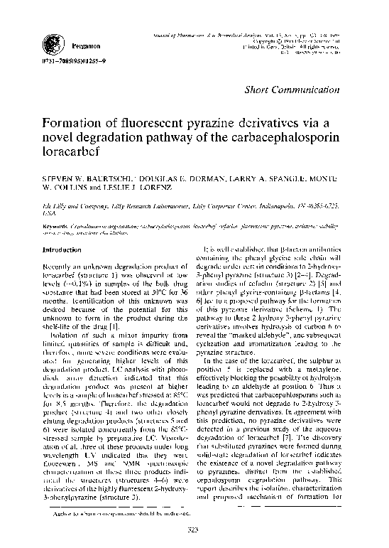 (PDF) Formation of fluorescent pyrazine derivatives via a novel ...