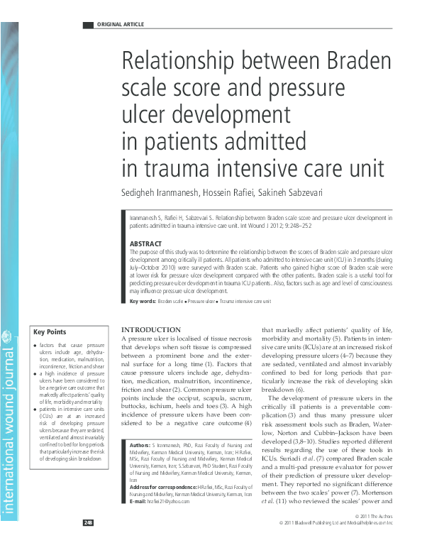 PDF Relationship Between Braden Scale Score And Pressure Ulcer pdf-relationship-between-braden-scale-score-and-pressure-ulcer