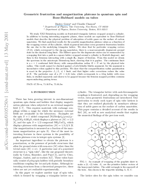 (PDF) Geometric frustration and magnetization plateaus in quantum spin ...