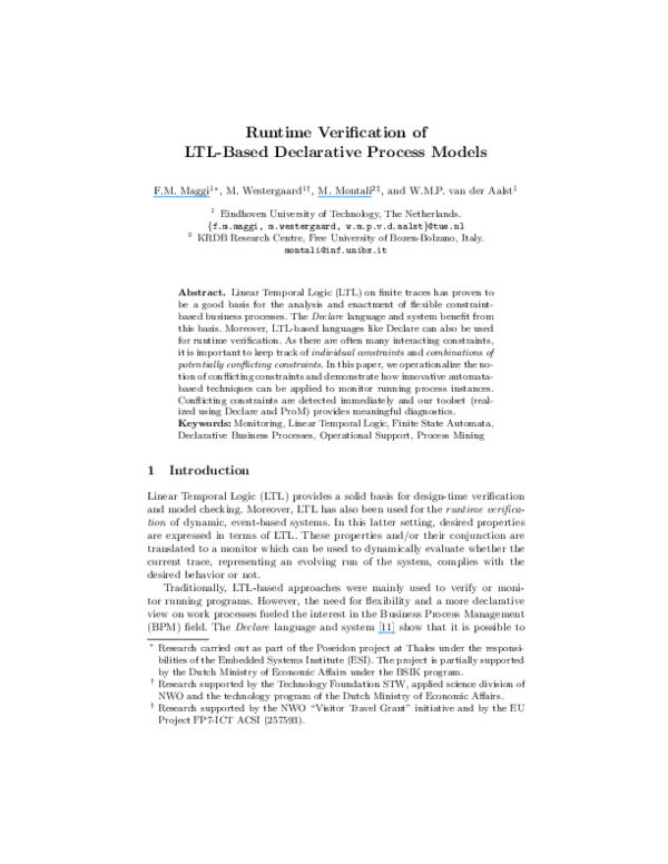 (PDF) Runtime Verification