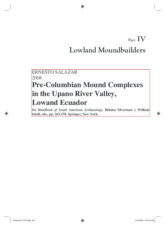 (PDF) Pre-Columbian Mound Complexes in the Upano River Valley, Lowland ...