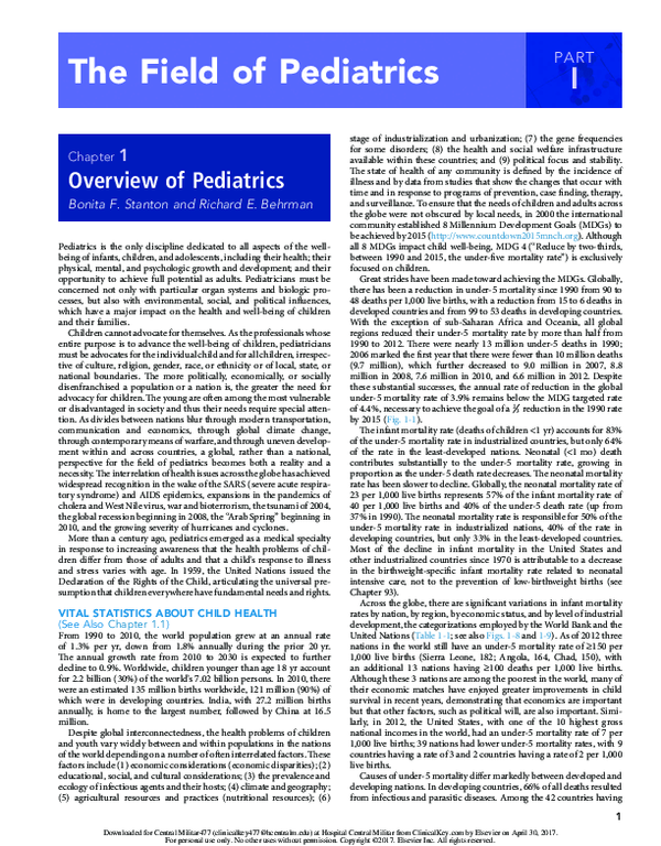 (PDF) The Field of Pediatrics Overview of Pediatrics