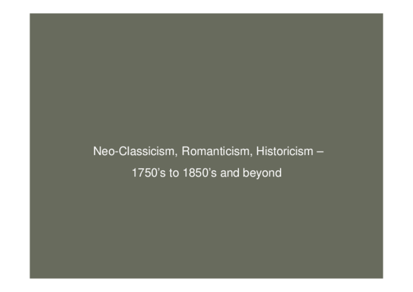 (PDF) Neo-Classicism, Romanticism, Historicism