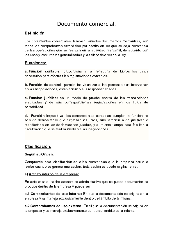 (DOC) Documento comercial