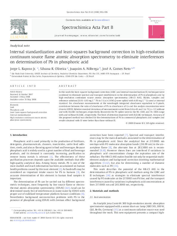 (PDF) Internal standardization and least-squares background correction ...