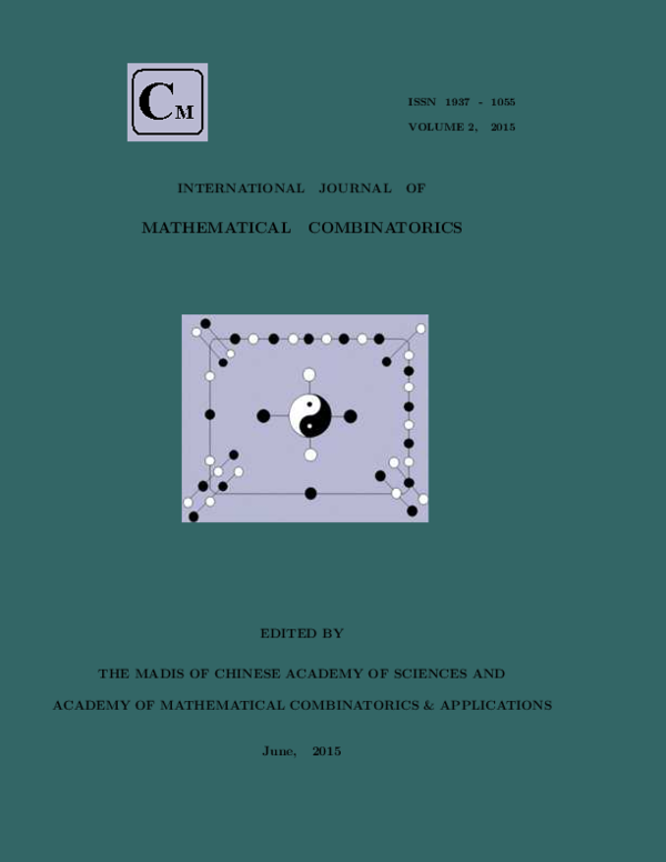 (PDF) INTERNATIONAL JOURNAL OF MATHEMATICAL COMBINATORICS. Vol.2, 2015