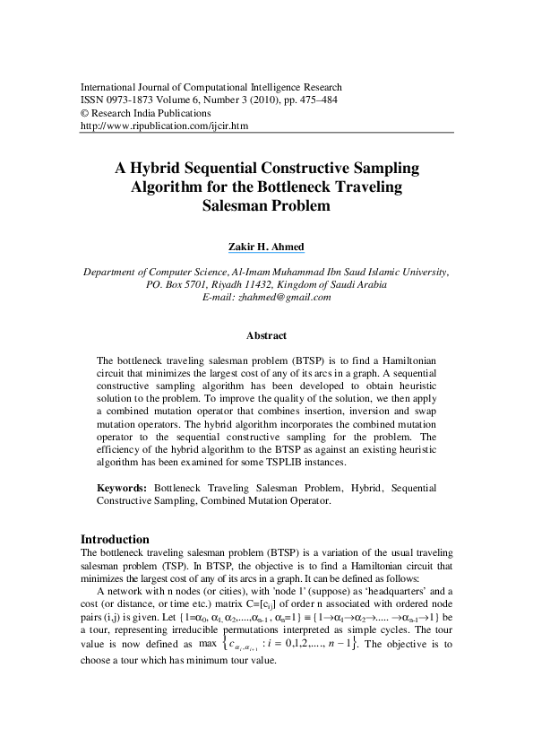 (PDF) A hybrid sequential constructive sampling algorithm for the bottleneck traveling salesman ...
