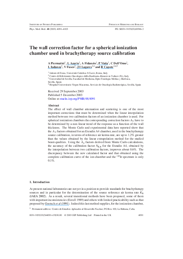 (PDF) The wall correction factor for a spherical ionization chamber ...