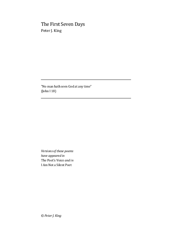 (PDF) The First Seven Days