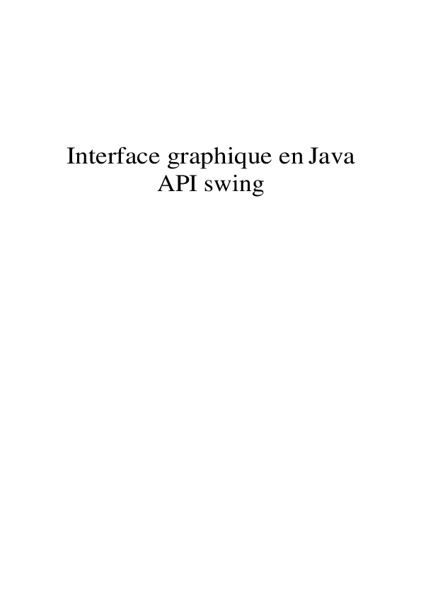 (PDF) Interface graphique en Java API swing