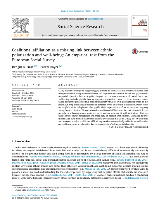 (PDF) Coalitional affiliation as a missing link between ethnic ...