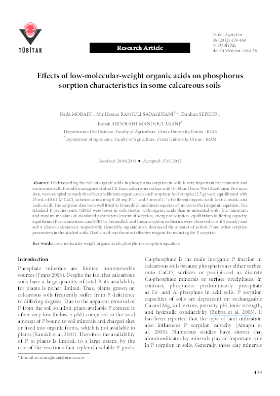 (PDF) Effects of low molecular weight organic acids on the ...