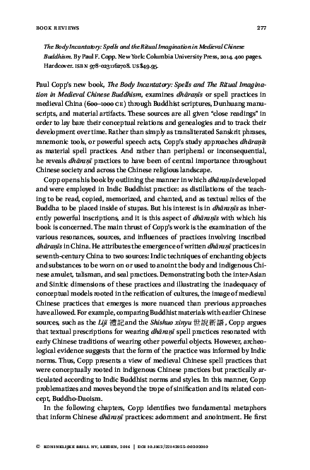 (PDF) Review - The Body Incantatory: Spells and Ritual Imagination in ...