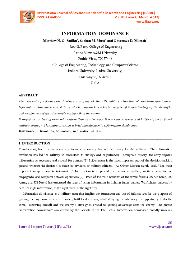 (PDF) INFORMATION DOMINANCE