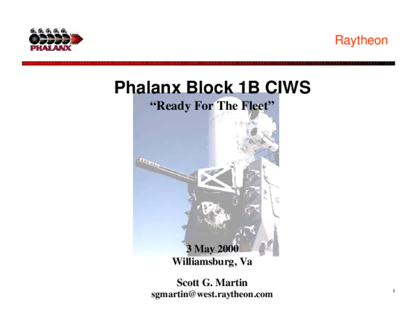 (PDF) Phalanx Block 1B CIWS " Ready For The Fleet