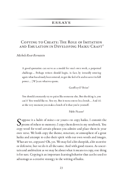 (PDF) Copying to Create: The Role of Imitation and Emulation in ...