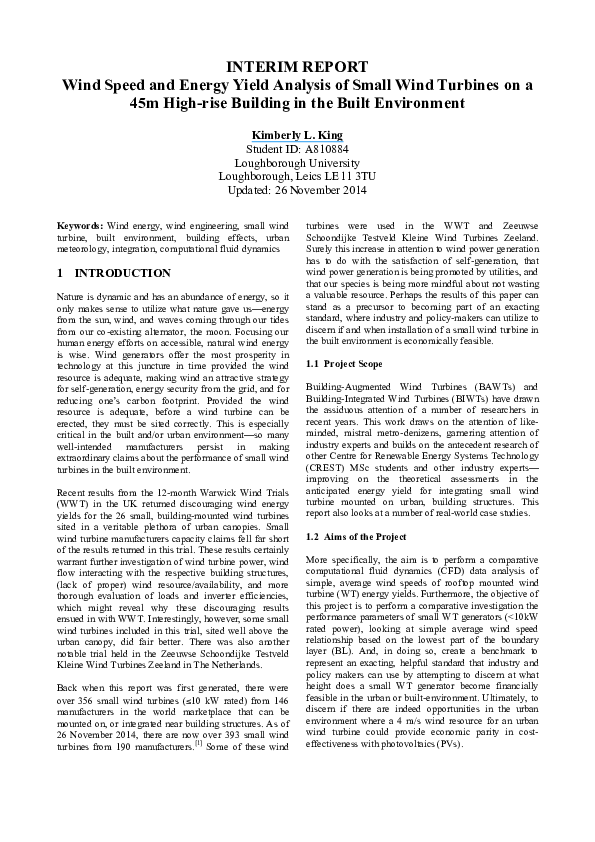 (PDF) INTERIM REPORT (Annotated) | Wind Speed and Energy Yield Analysis ...