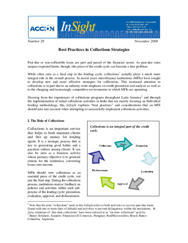 (PDF) Best Practices in Collections Strategies