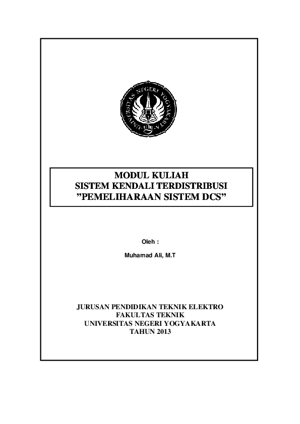 (PDF) Modul Kuliah DCS Pemeliharaan Sistem DCS