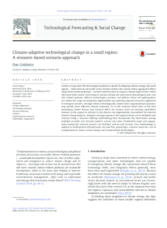 (PDF) Climate-adaptive technological change in a small region: A ...
