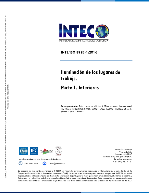 (PDF) INTE/ISO 8995-1:2016
