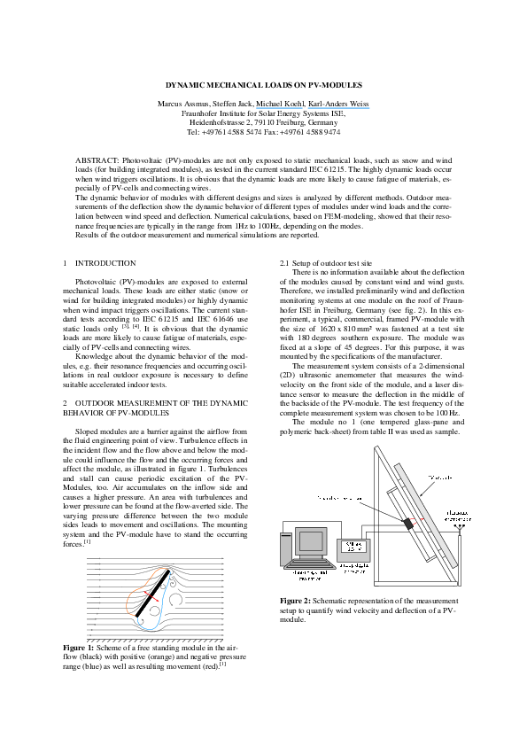 (PDF) Dynamic Mechanical Loads on PV-Modules