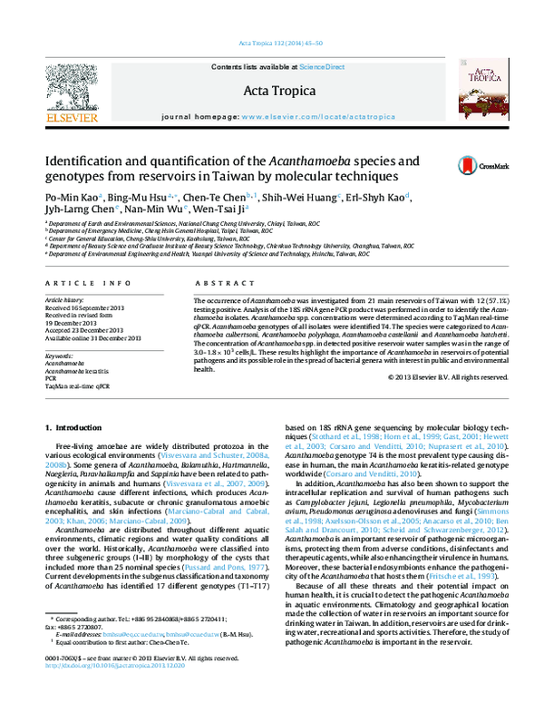 Pdf Identification And Quantification Of The Acanthamoeba Species And Genotypes From