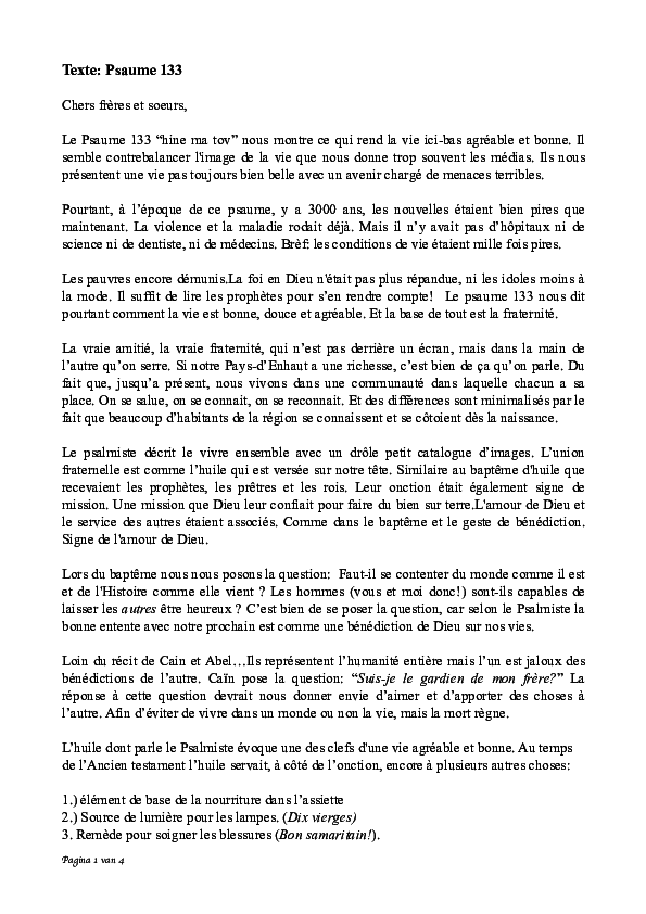 (PDF) Prédication Psaume 133
