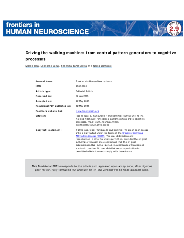 (PDF) Editorial: Neuro-motor control and feed-forward models of ...