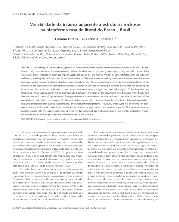 (PDF) Variabilidade da infauna adjacente a estruturas rochosas na ...