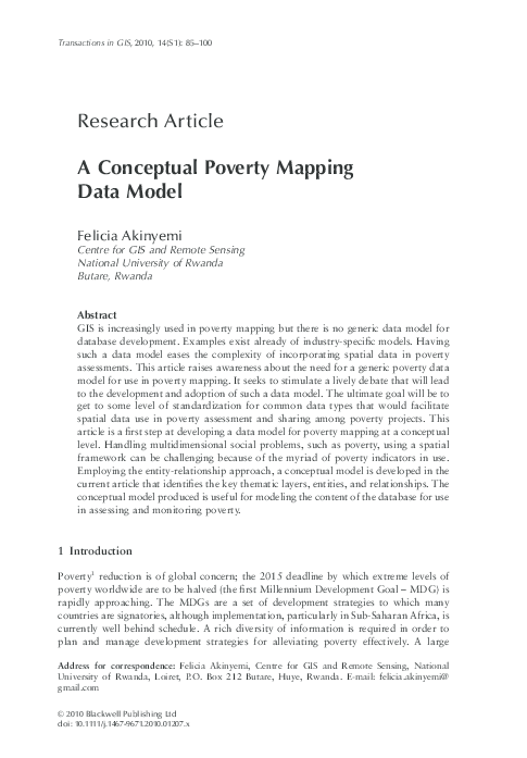 (PDF) A Conceptual Poverty Mapping Data Model