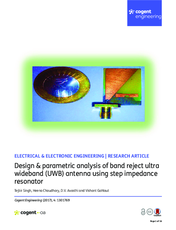 (PDF) Design & parametric analysis of band reject ultra wideband (UWB) antenna using step ...