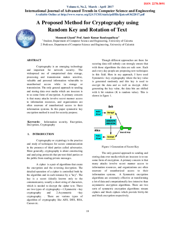 (PDF) A Proposed Method for Cryptography using Random Key and Rotation ...