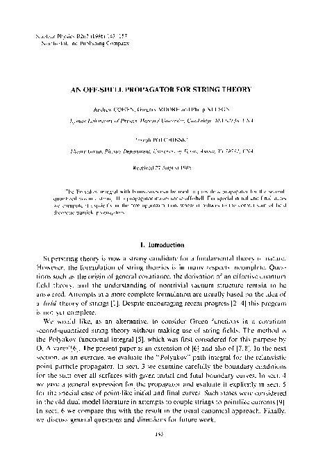 Pdf Off Shell Propagator In String Theory
