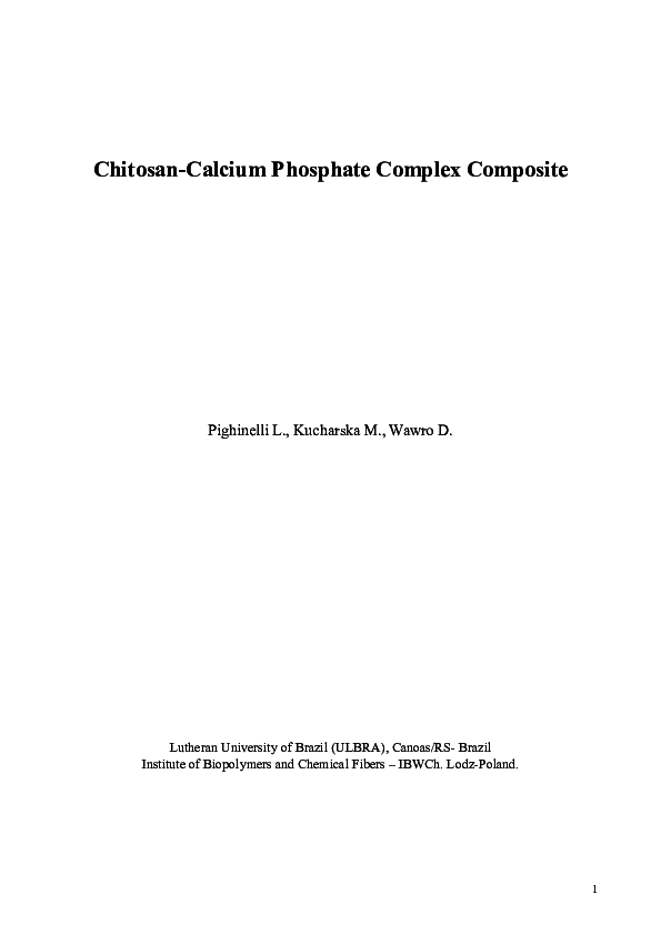 (PDF) Chitosan-Calcium Phosphate Complex Composite