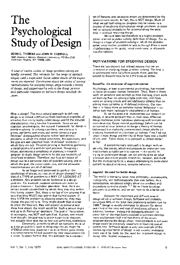 (PDF) The psychological study of design