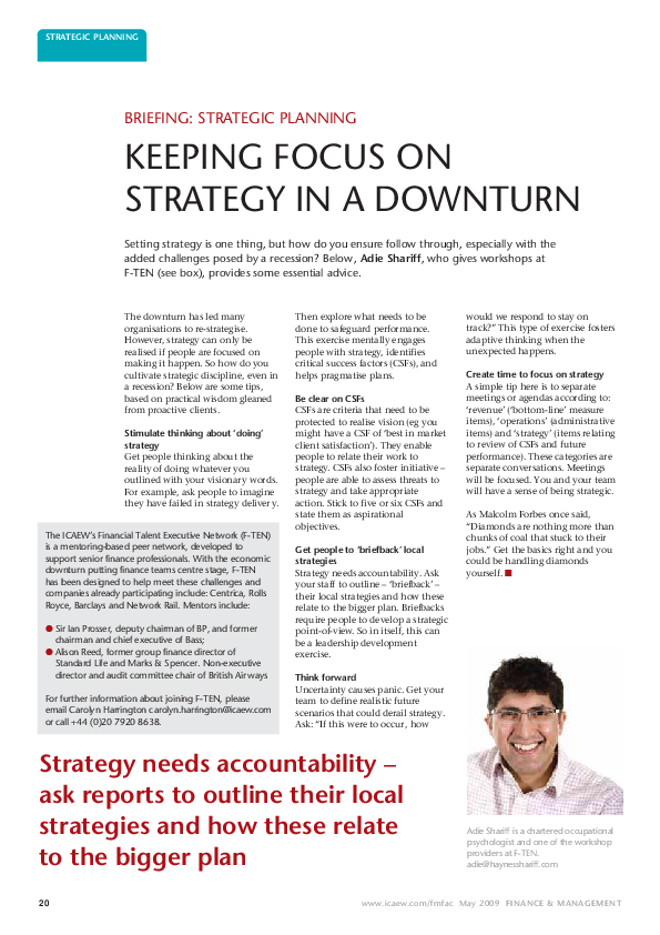 (PDF) BRIEFING: STRATEGIC PLANNING