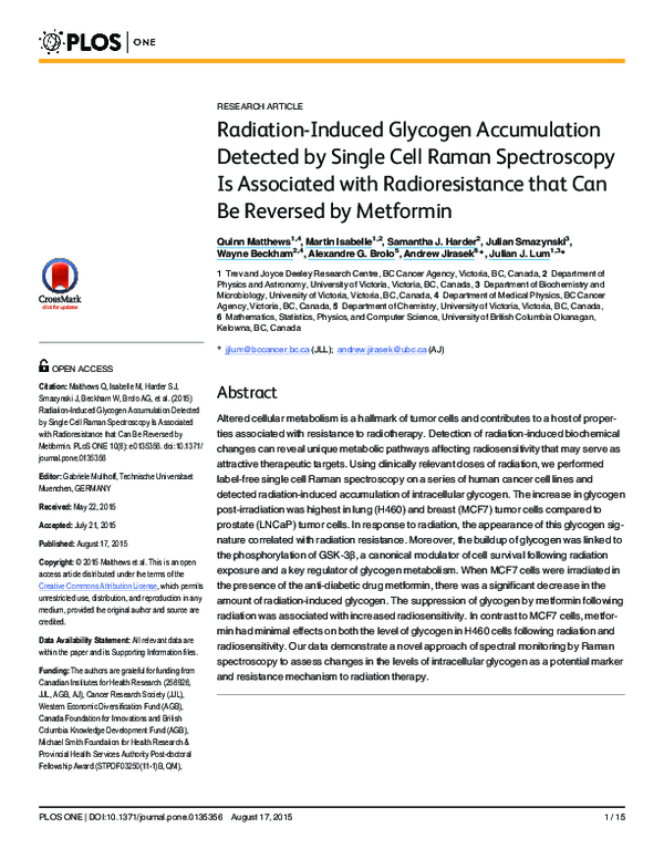 (PDF) Radiation-Induced Glycogen Accumulation Detected by Single Cell ...