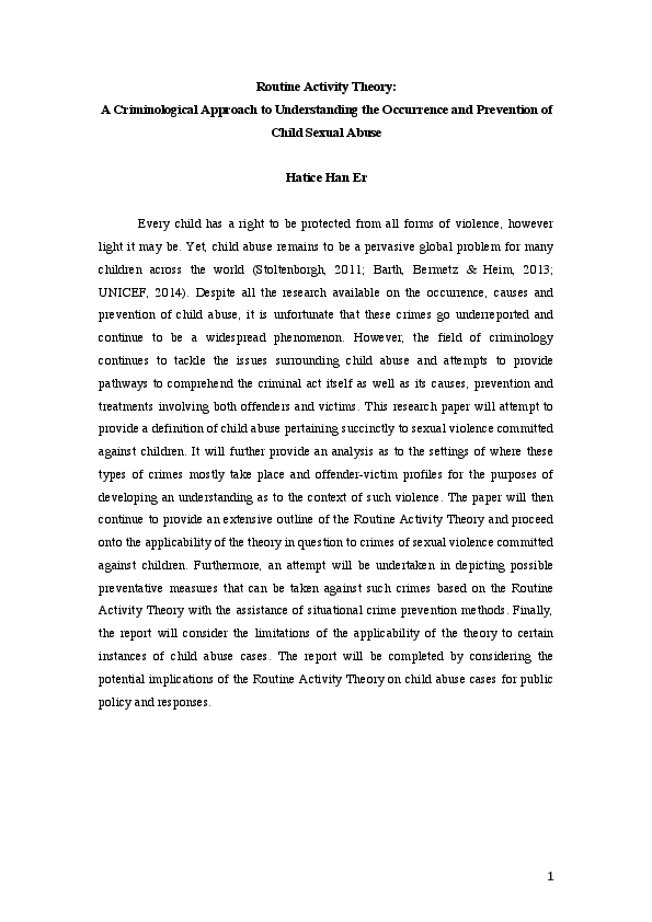 (PDF) Routine Activity Theory: A Criminological Approach to ...