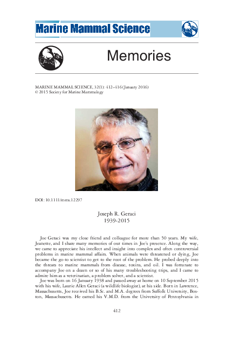 (PDF) Joseph R. Geraci 1939‐2015