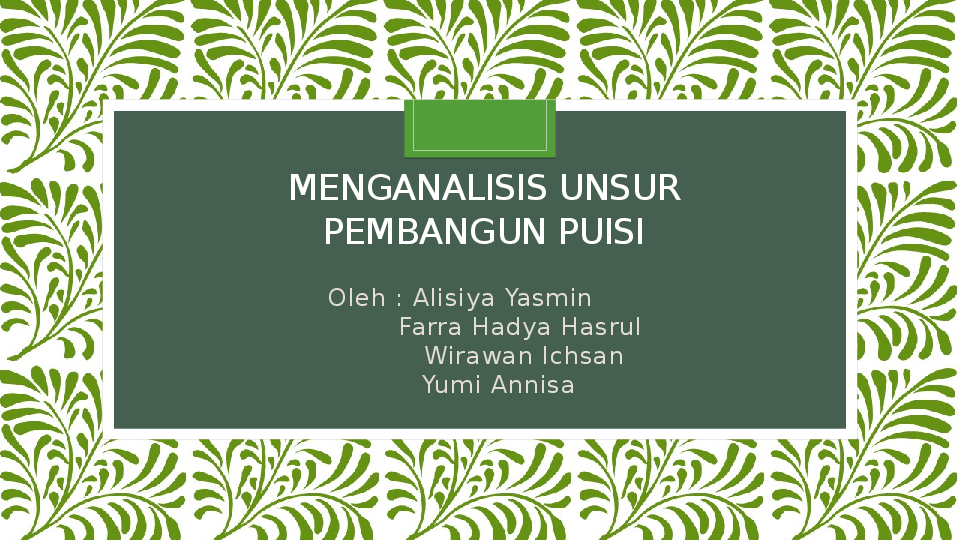 (PPT) Menganalisis Unsur Pembangun Puisi